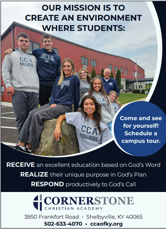 Enroll Now! - Cornerstone Christian Academy of Shelbyville, KY